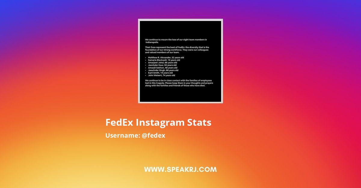 FedEx Instagram Followers Statistics / Analytics - SPEAKRJ Stats