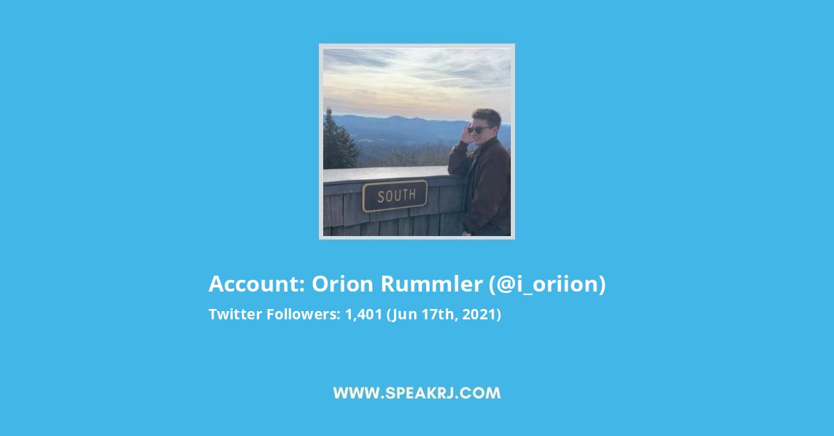 Orion Rummler Twitter Followers Statistics / Analytics - SPEAKRJ Stats