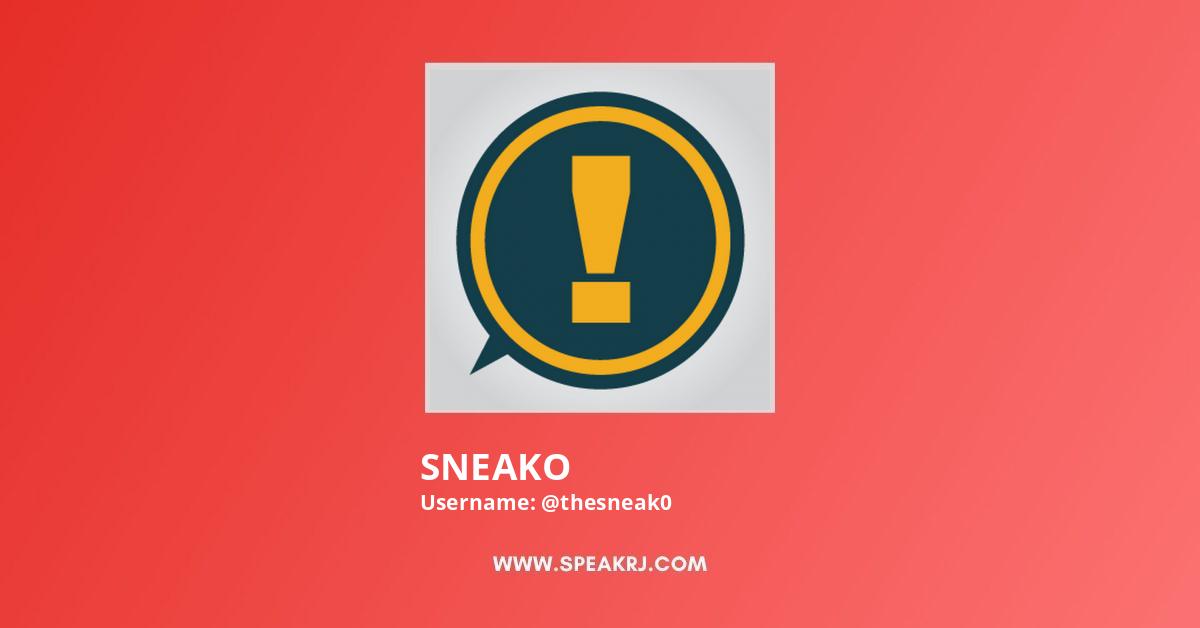 SNEAKO YouTube Channel Statistics / Analytics - SPEAKRJ Stats